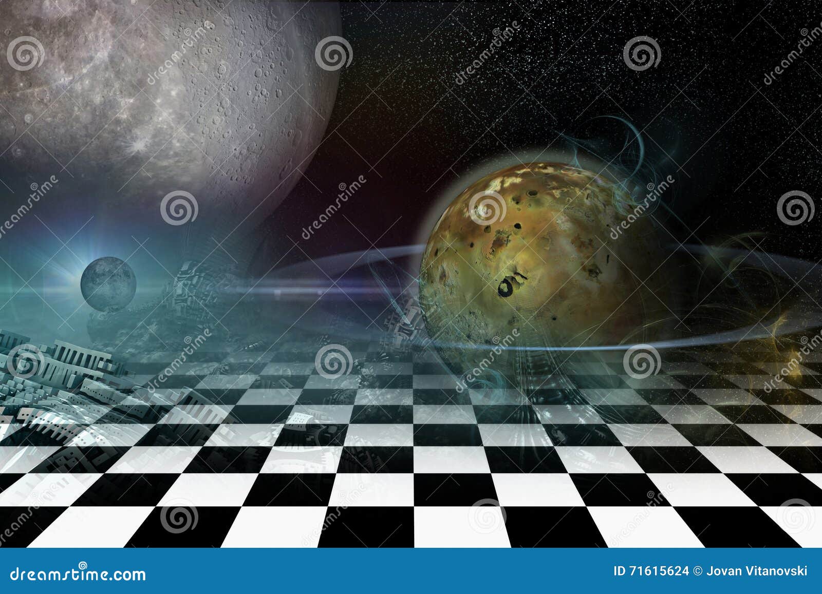 Planet with rings stock illustration. Illustration of artificial - 71615624