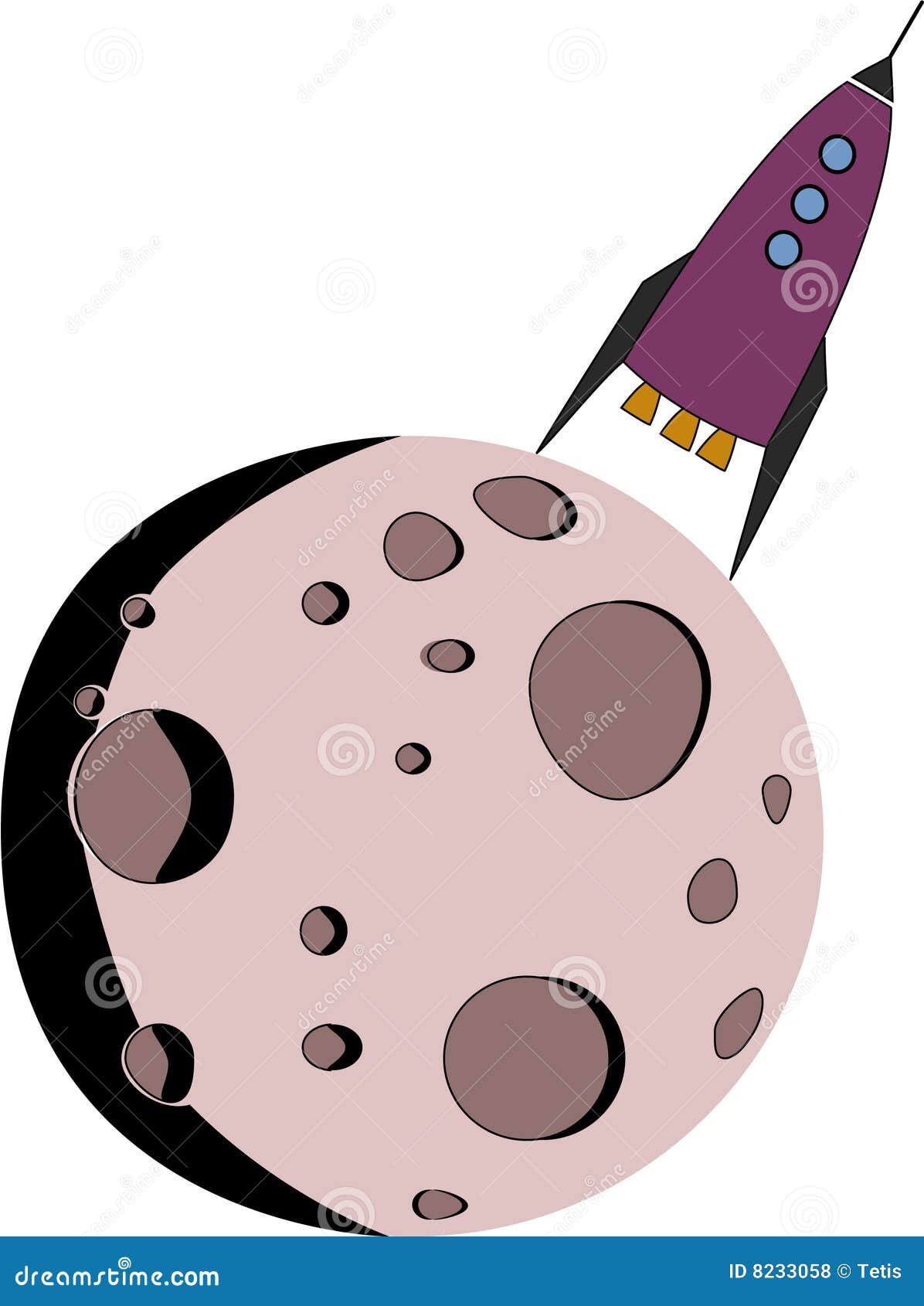 Planet and rocket stock vector. Illustration of search - 8233058