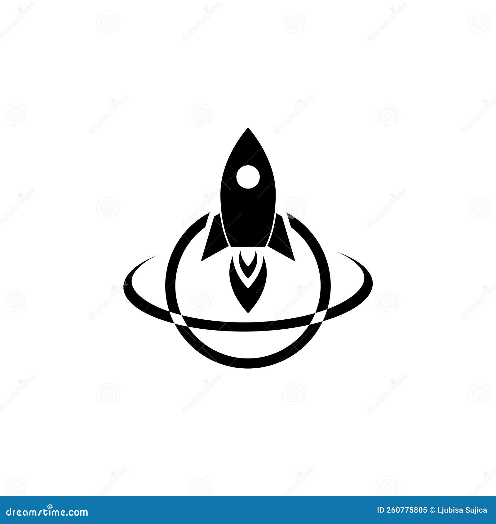 Planet Rocket Space Ship Icon Isolated on White Background Stock Vector ...