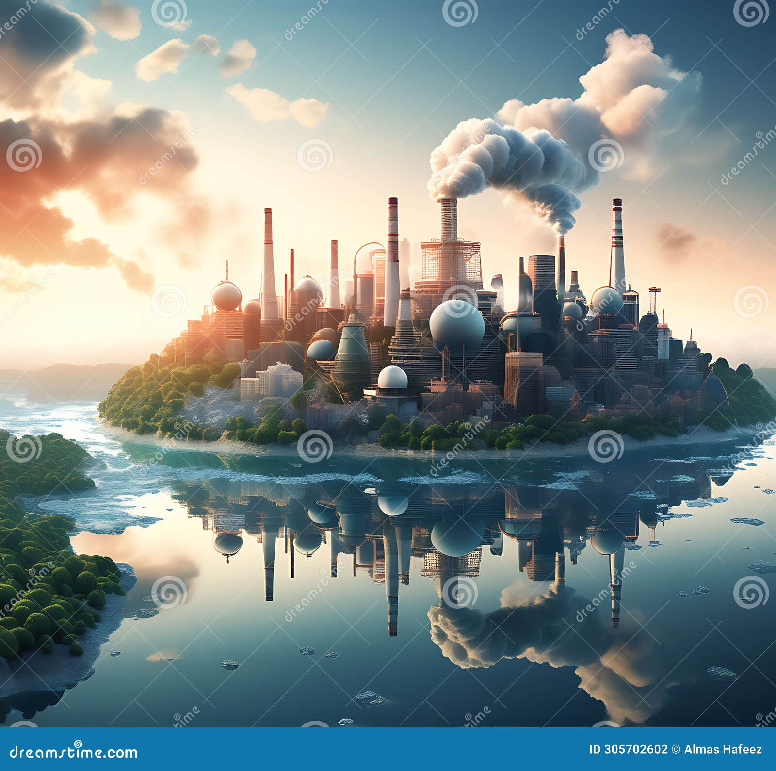 Planet S Plight: 3D Render of a World Surrounded by Pollution ...