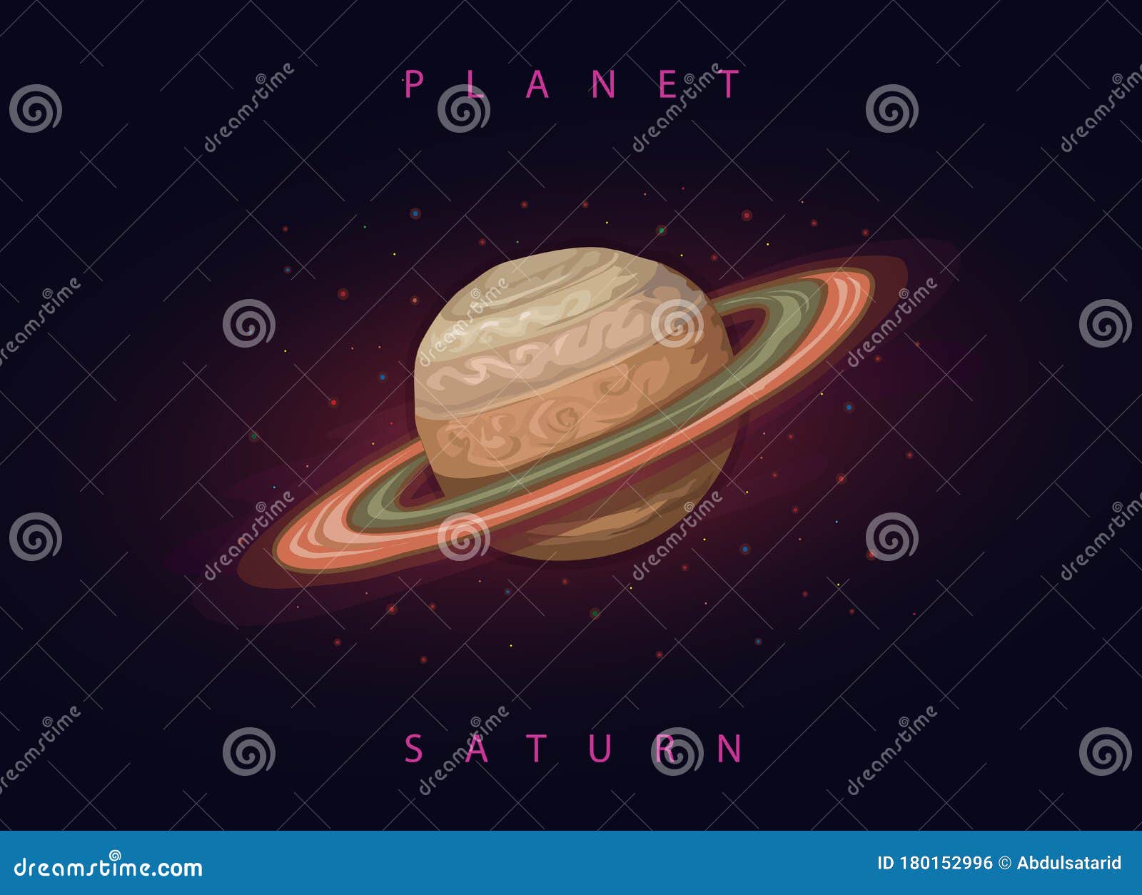 Planet Saturn illustration stock vector. Illustration of planet - 180152996