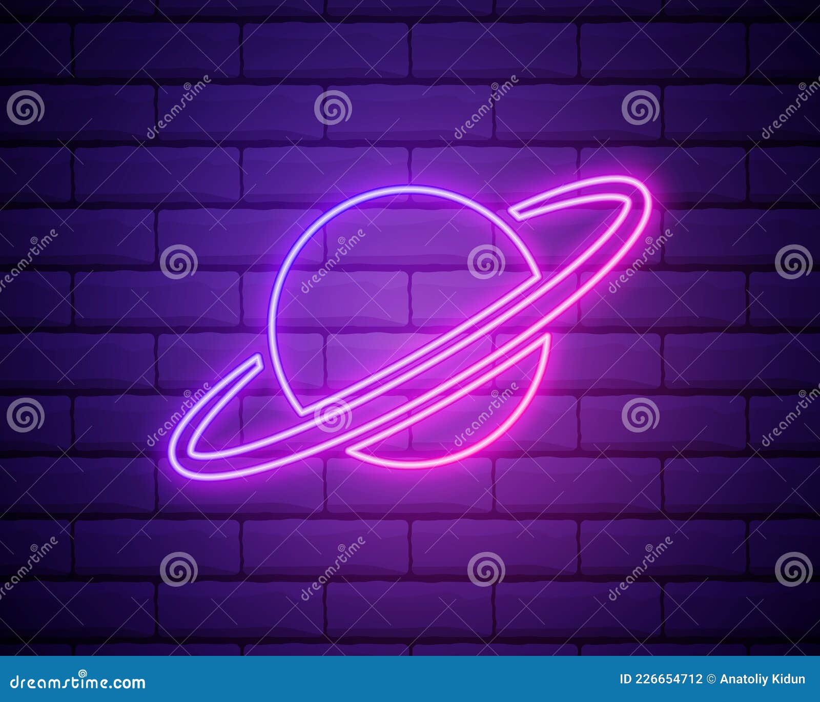 Planet Saturn Icon. Elements of Web in Neon Style Icons Stock Vector ...
