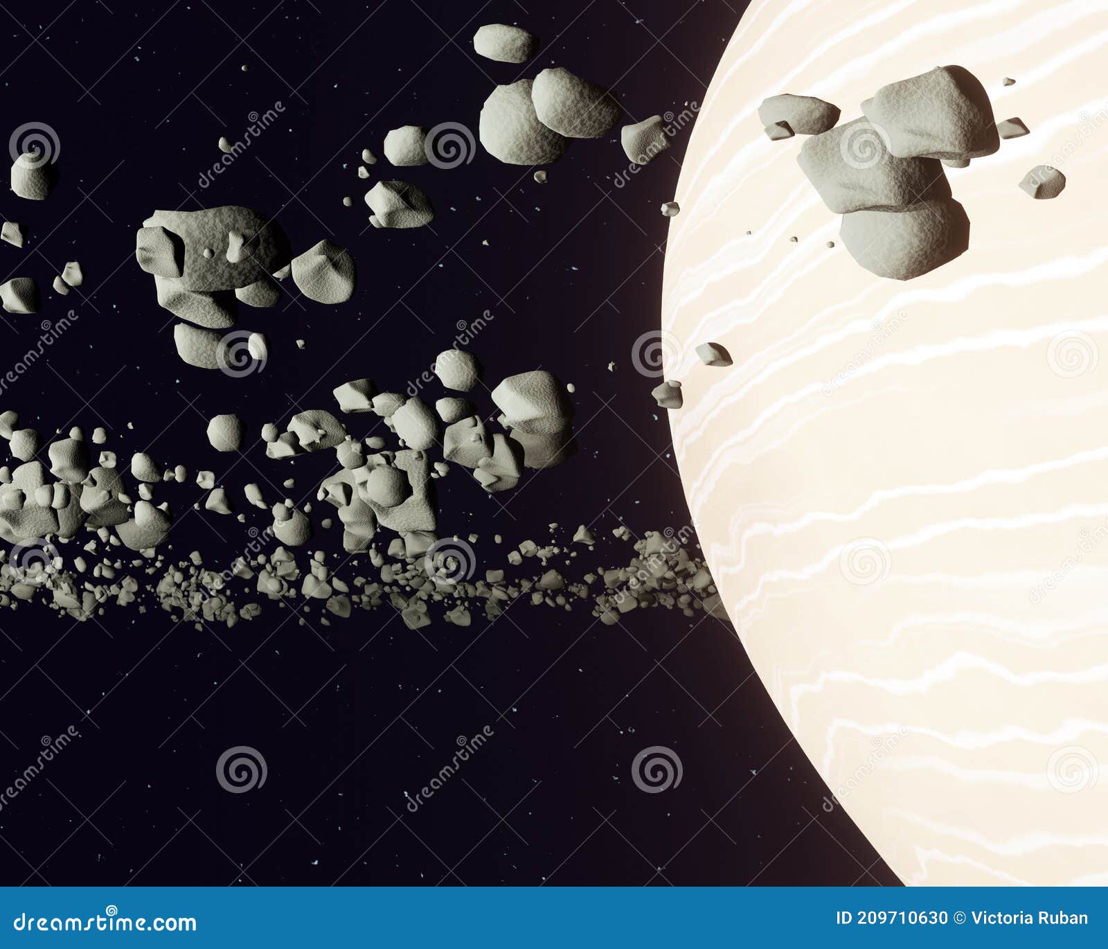 Planet Saturn or Jupiter Close-up with Ring Stock Illustration ...