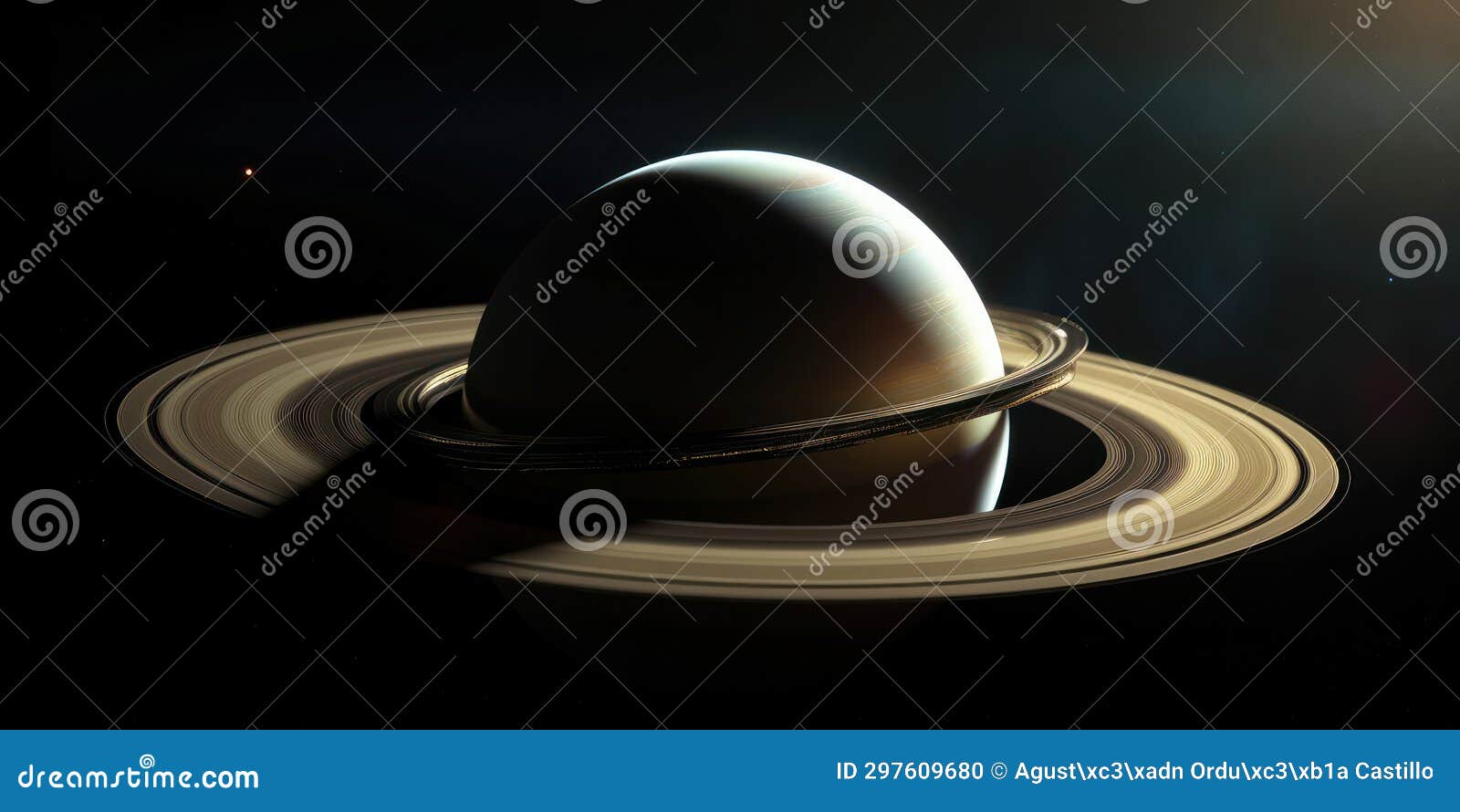 The Planet Saturn Over Deep Space. Stock Illustration - Illustration of ...