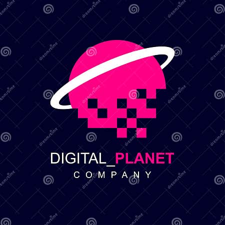Planet Saturn Solar System Logo Vector Stock Vector - Illustration of ...