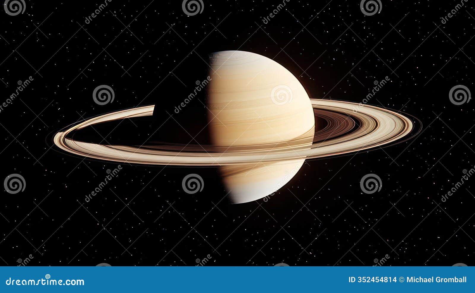 Planet Saturn in Space Created with Generative AI. Big Planet with ...