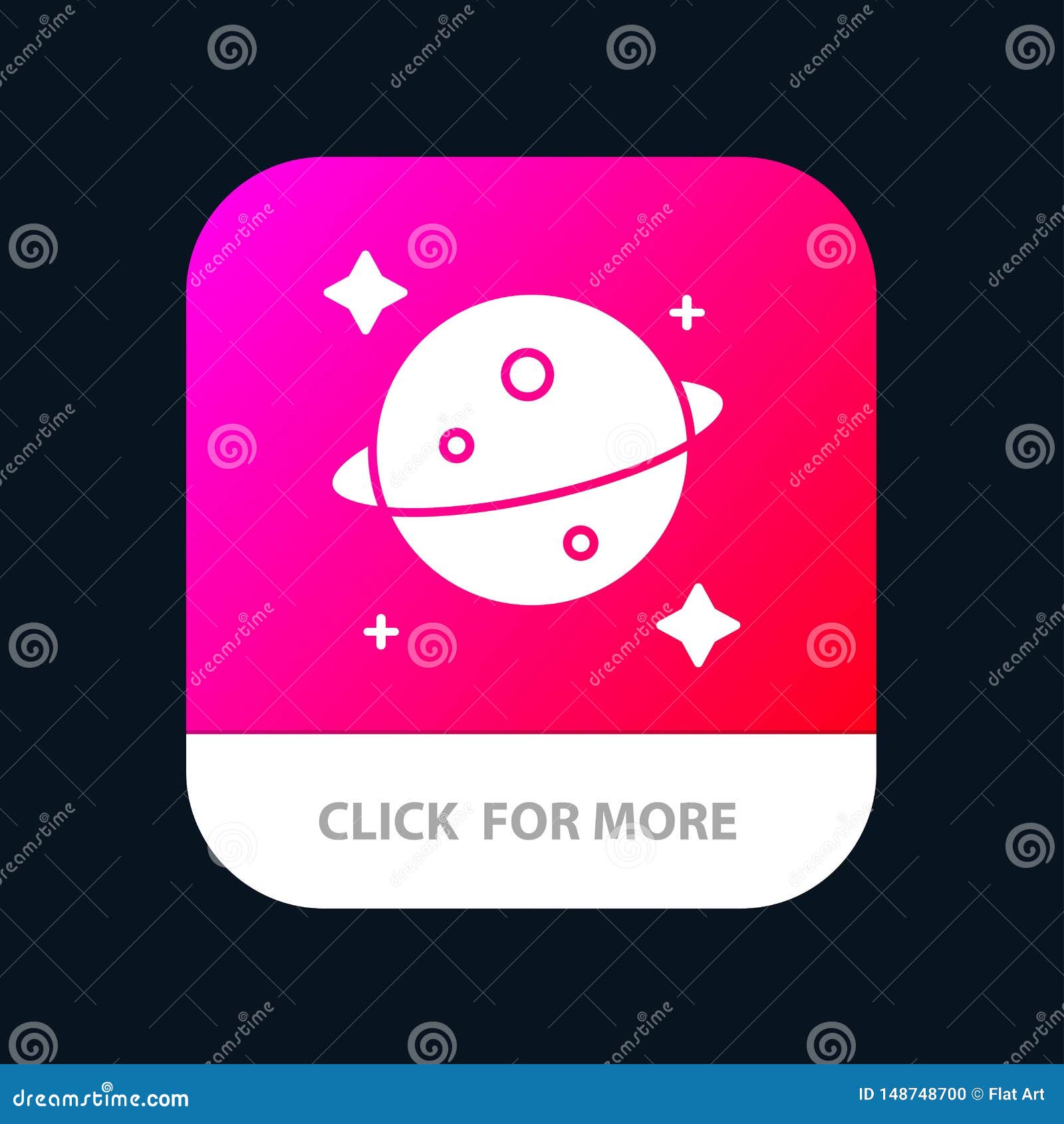 Planet, Saturn, Space Mobile App Button. Android and IOS Glyph Version ...