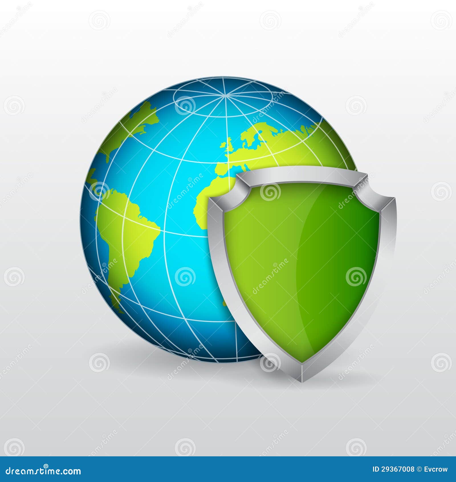 Planet with shield stock vector. Illustration of guardian - 29367008