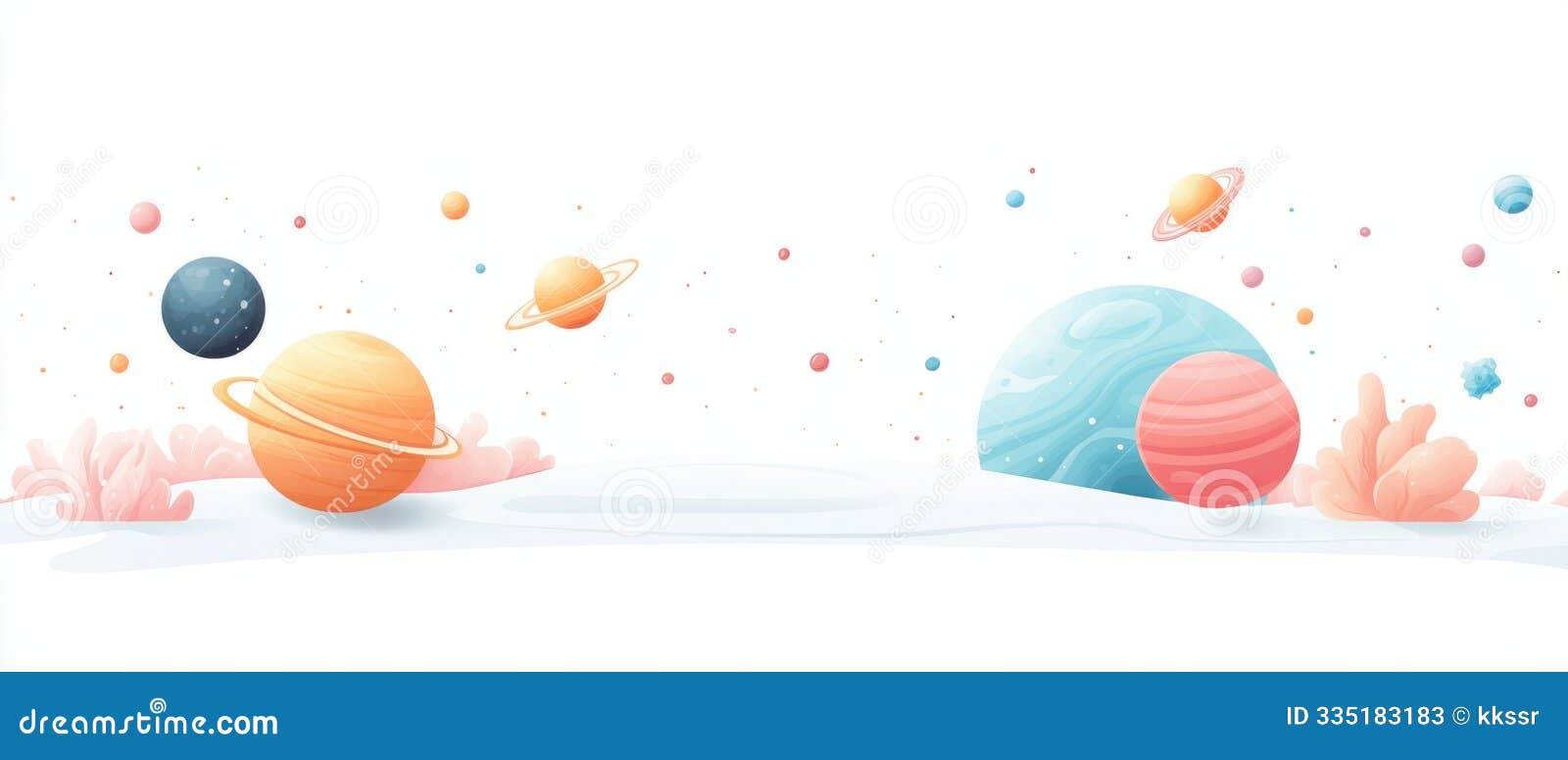 Planet Solar System, Bright 2D Depiction of Planets Including Venus and ...