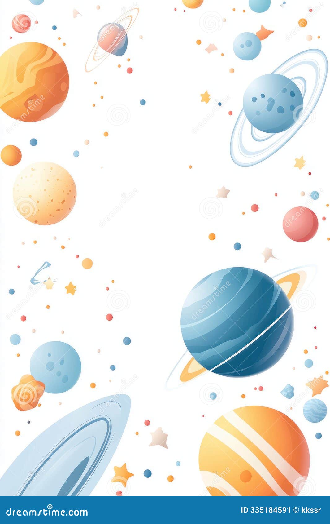 Planet Solar System, Bright 2D Depiction of Planets Including Venus and ...
