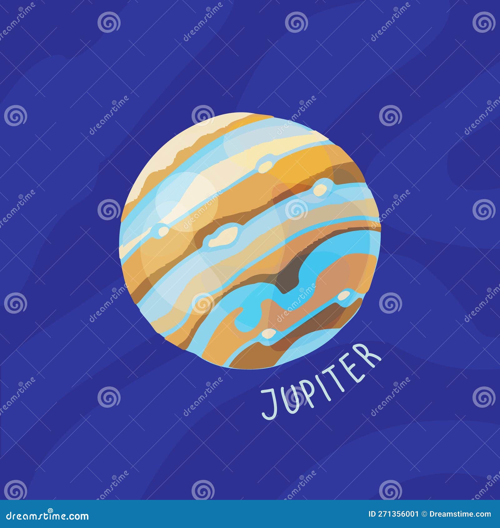 Cartoon Of Jupiter, Solar System Planets. Astronomical Observatory And ...