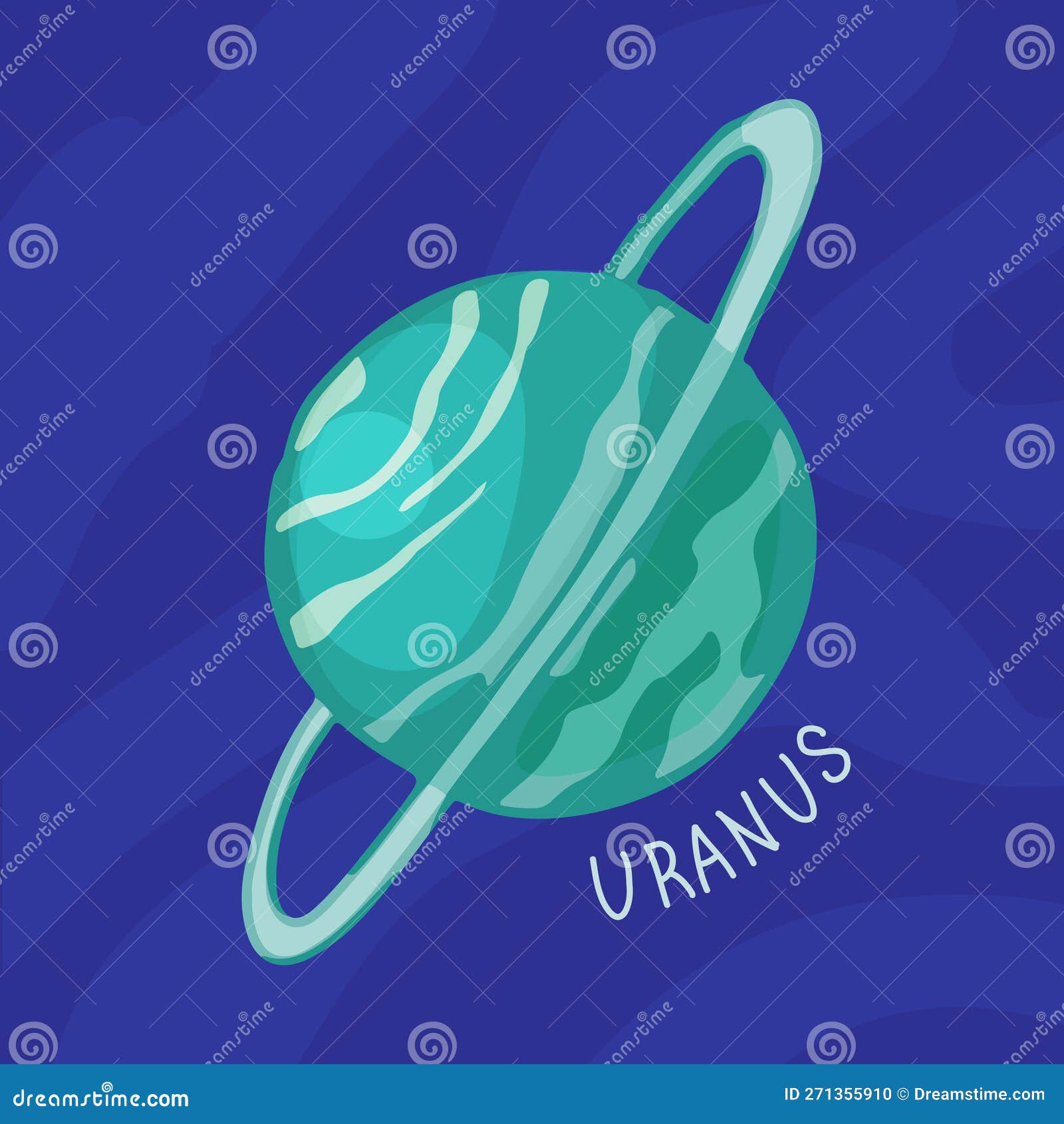 Planet of Solar System Cartoon, Uranus. Vector Illustration Stock Illustration - Illustration of ...