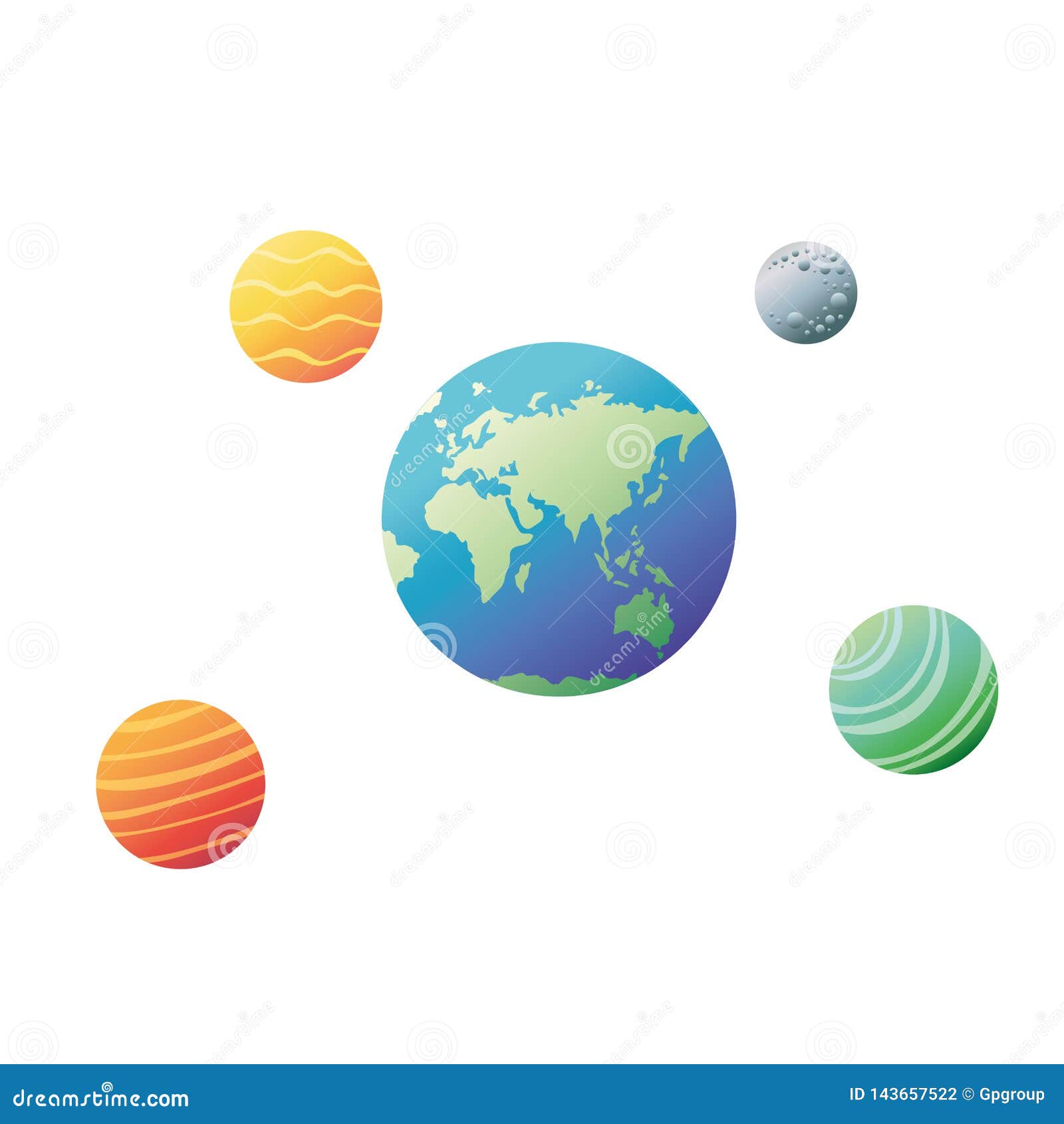 Planet of the Solar System Isolated Icon Stock Vector - Illustration of ...