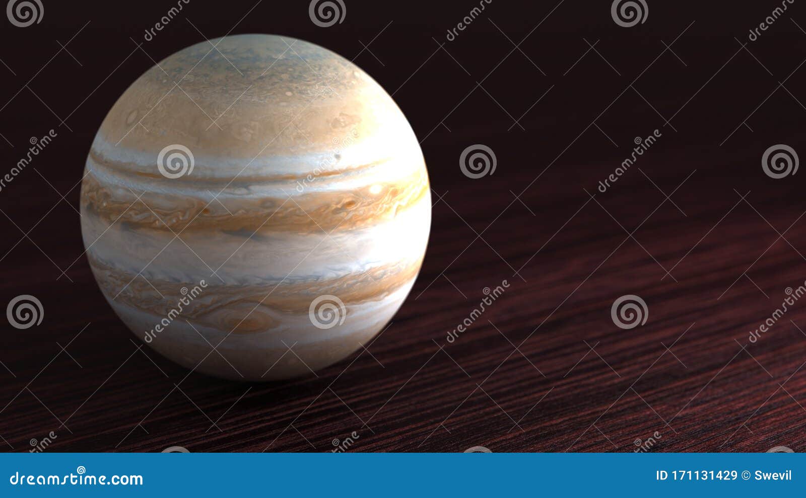 Planet of the Solar System Jupiter. Little Planet Lies on the Table. 3D ...