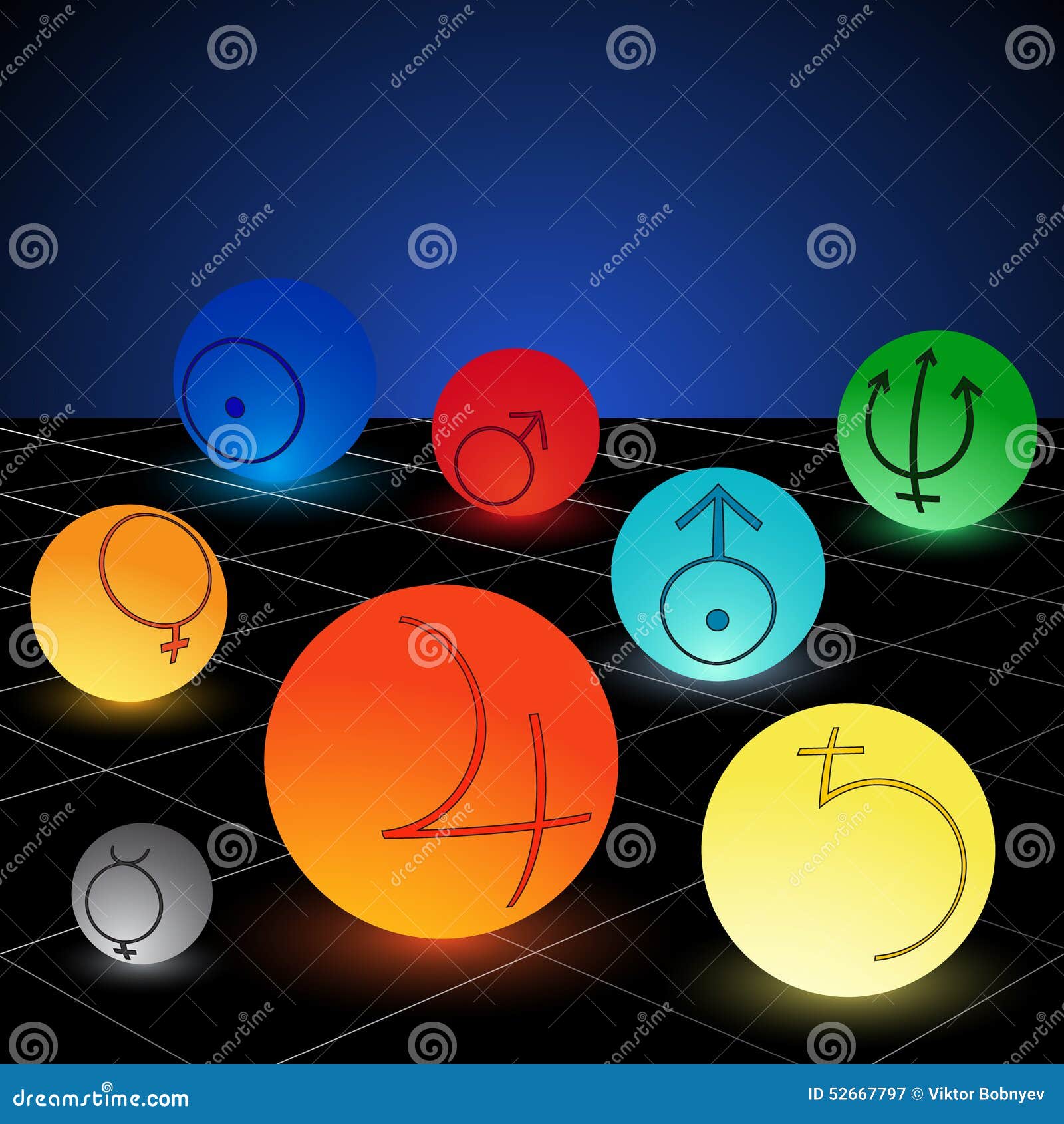 Olar system planet symbols - mediahs