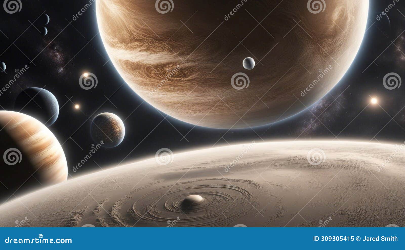 Planet in Space _A Celestial View of Planets and Galaxy in Deep Space ...