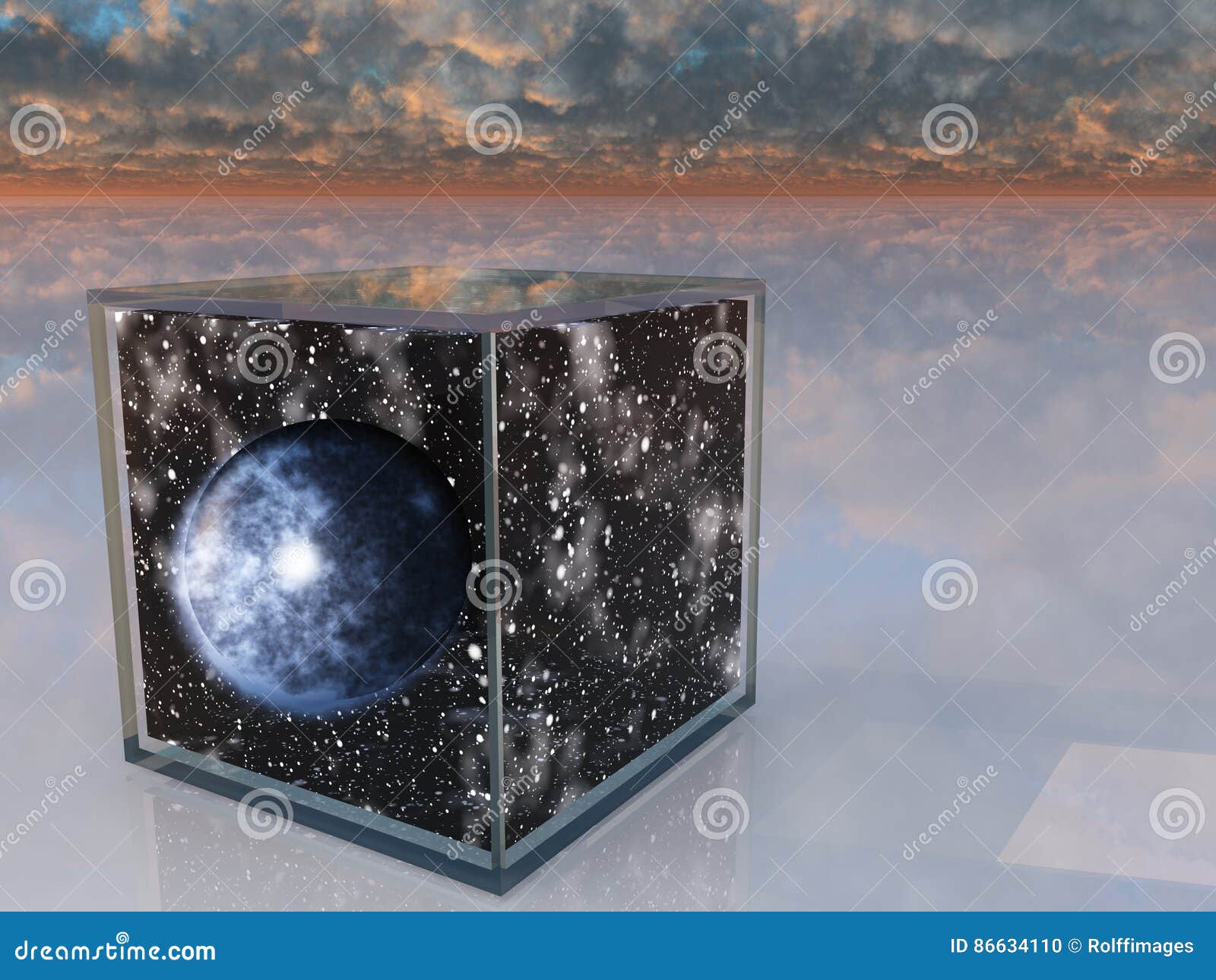 Planet and Space Inside Box Stock Illustration - Illustration of ...