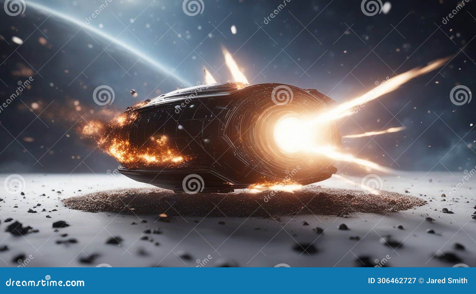 Planet in Space Near Black Hole, with Exploding Star, Digital Render of ...