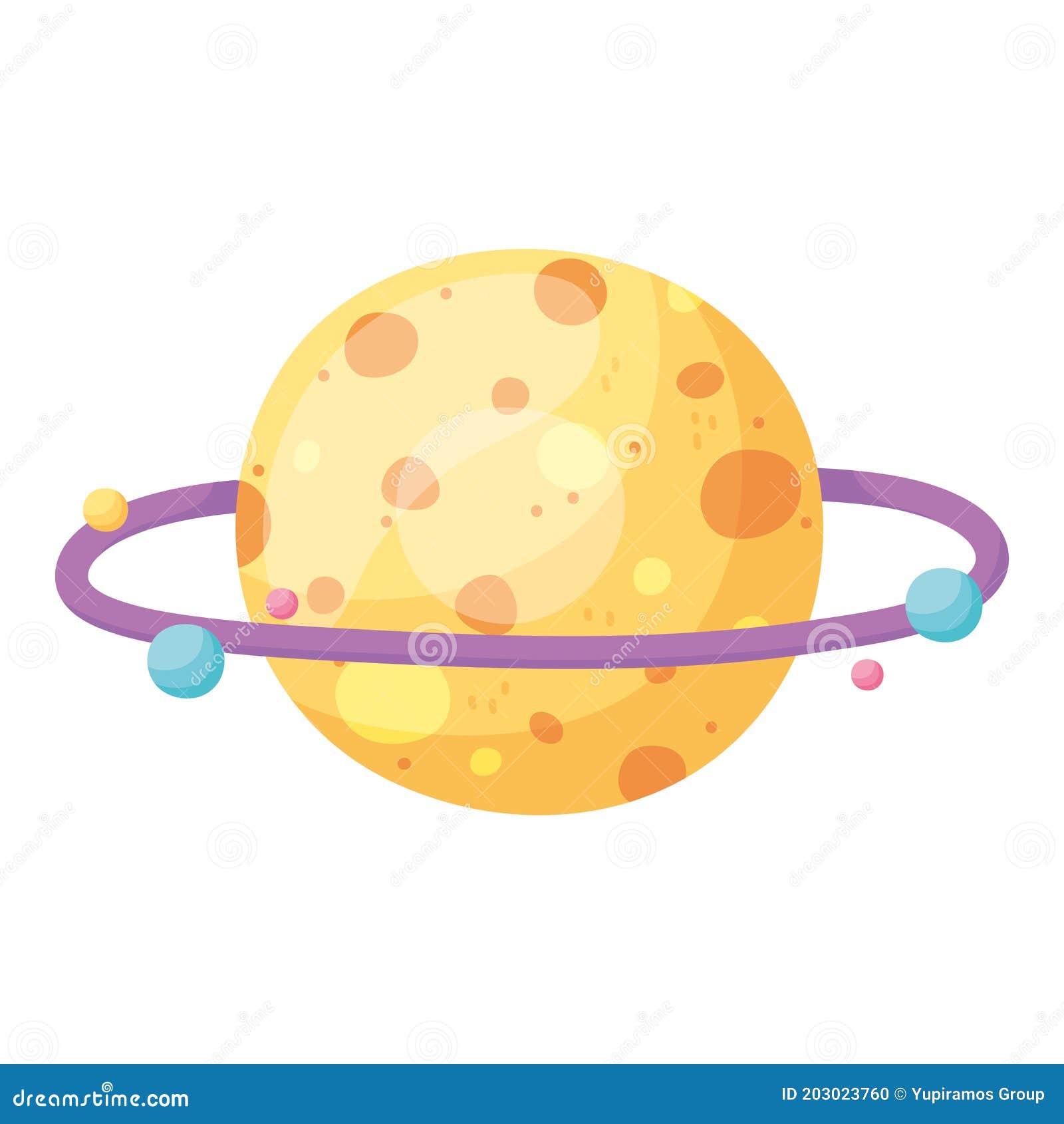 Planet Space Orbit Galaxy Astronomy in Cartoon Style Stock Vector ...