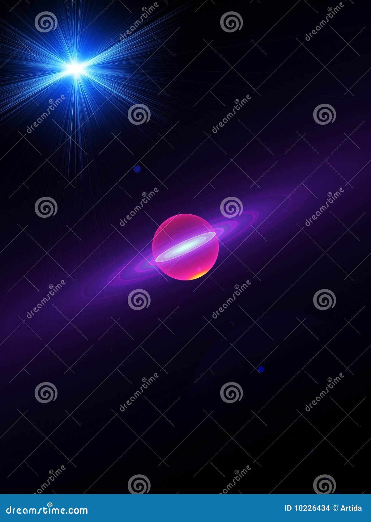 Planet, Space, Rays of Light Stock Illustration - Illustration of ...