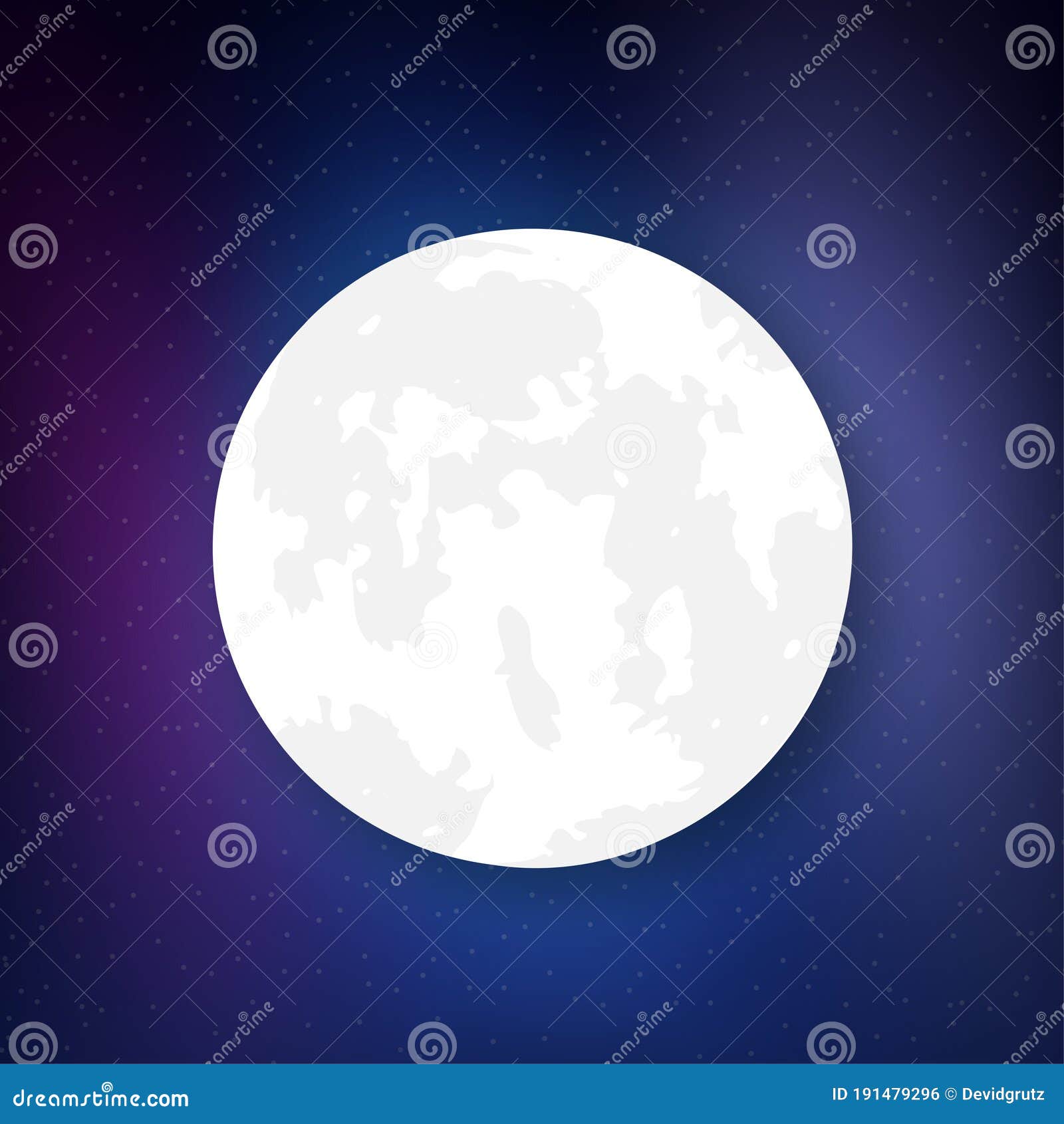 Planet in Space. Realistic Moon. Vector Stock Illustration. Stock ...