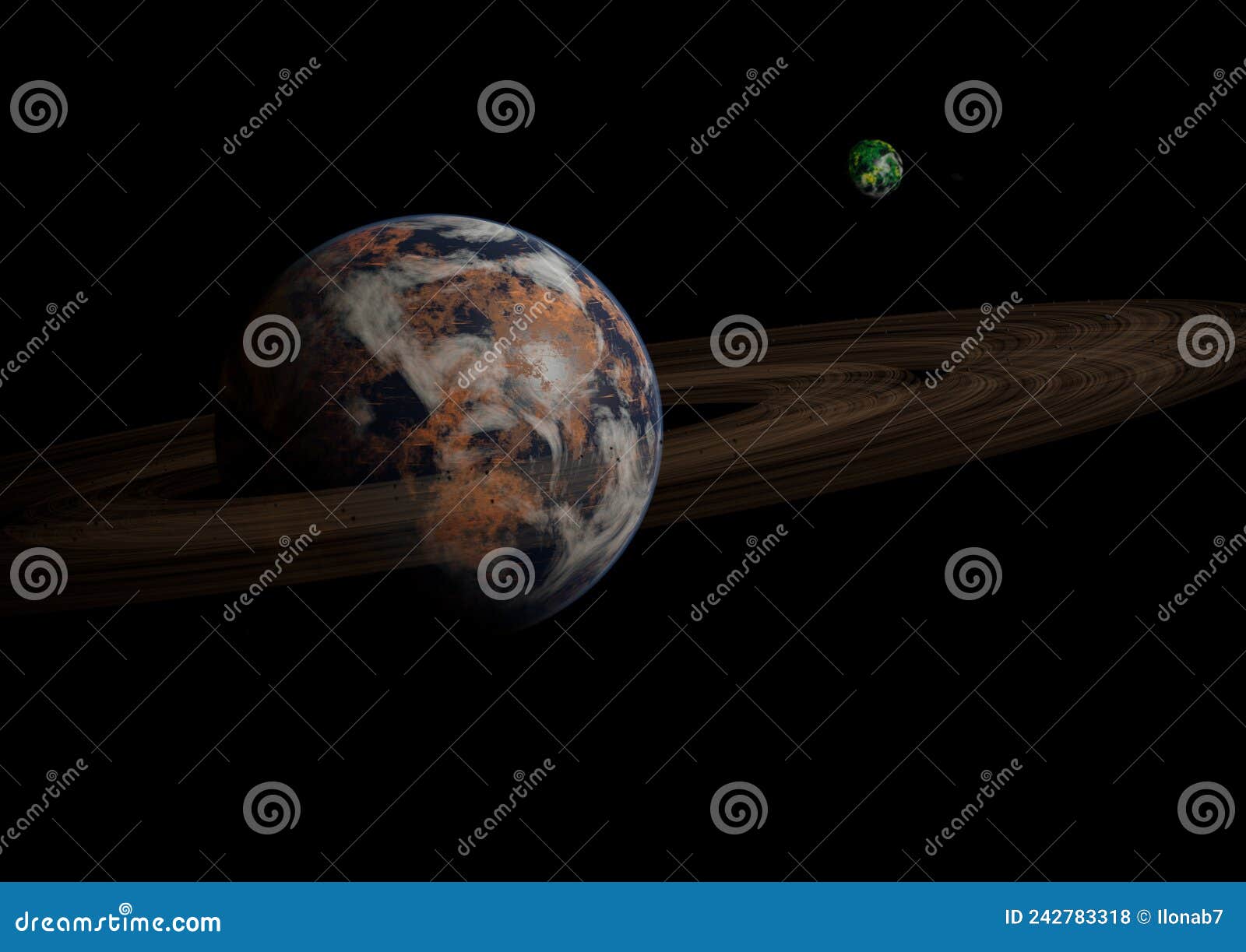 Planet. Space. Planet with Rings. Big Planet. Stock Illustration ...