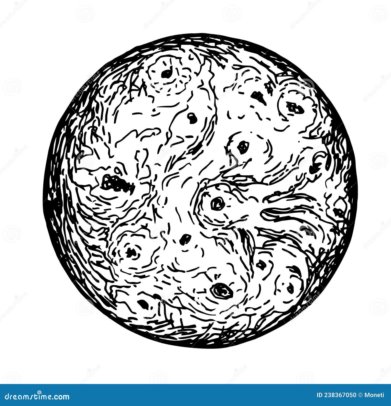 Planet in Space Sketch. Outer Space Abstract Background with Nebula ...