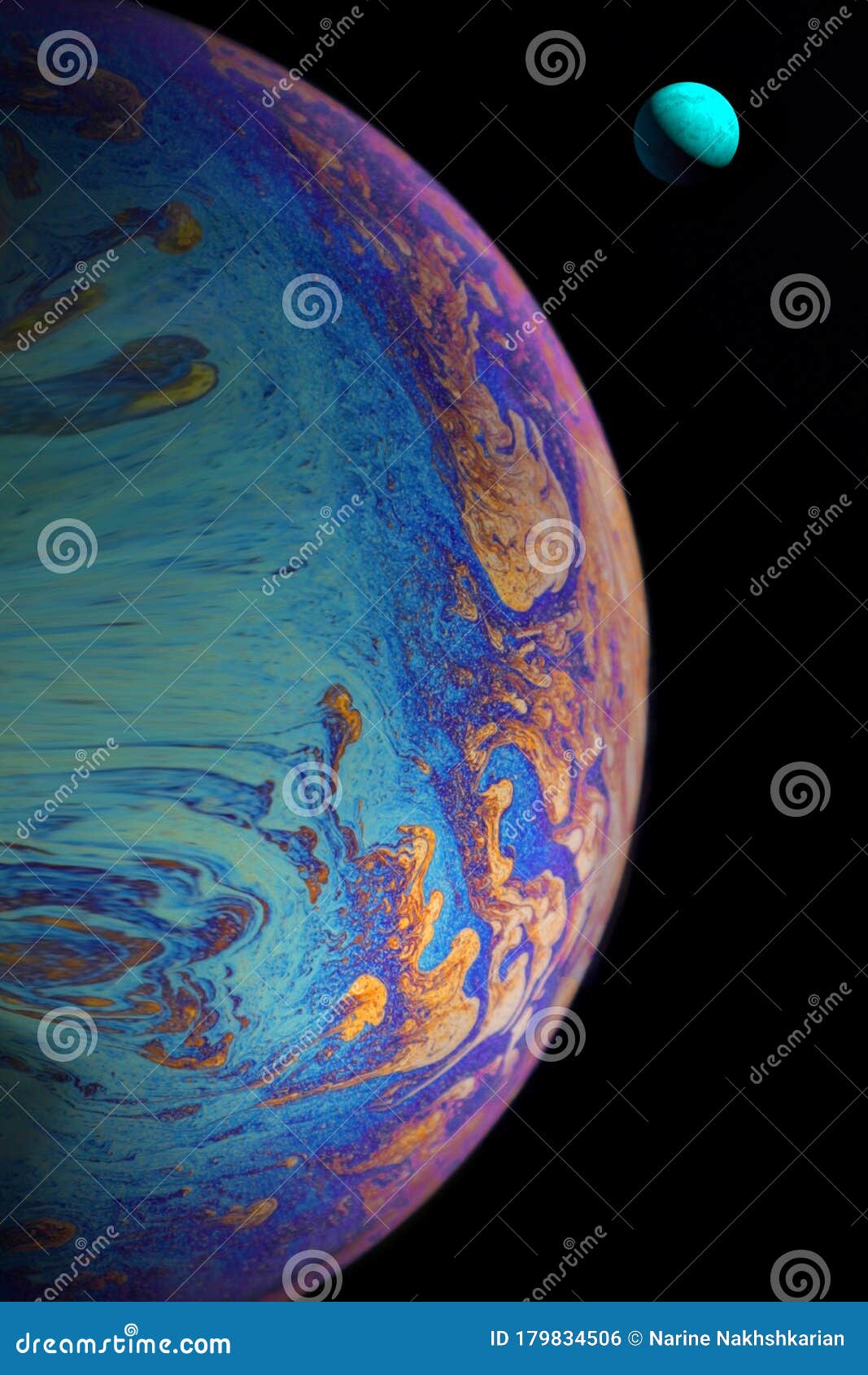 Planet in Space from a Soap Bubble Stock Photo - Image of soap ...