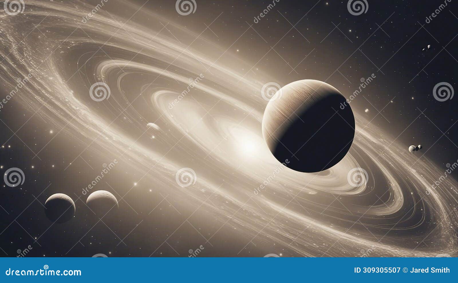 Planet in Space _A Space Scene of Planets and Galaxy in Deep Space. the ...
