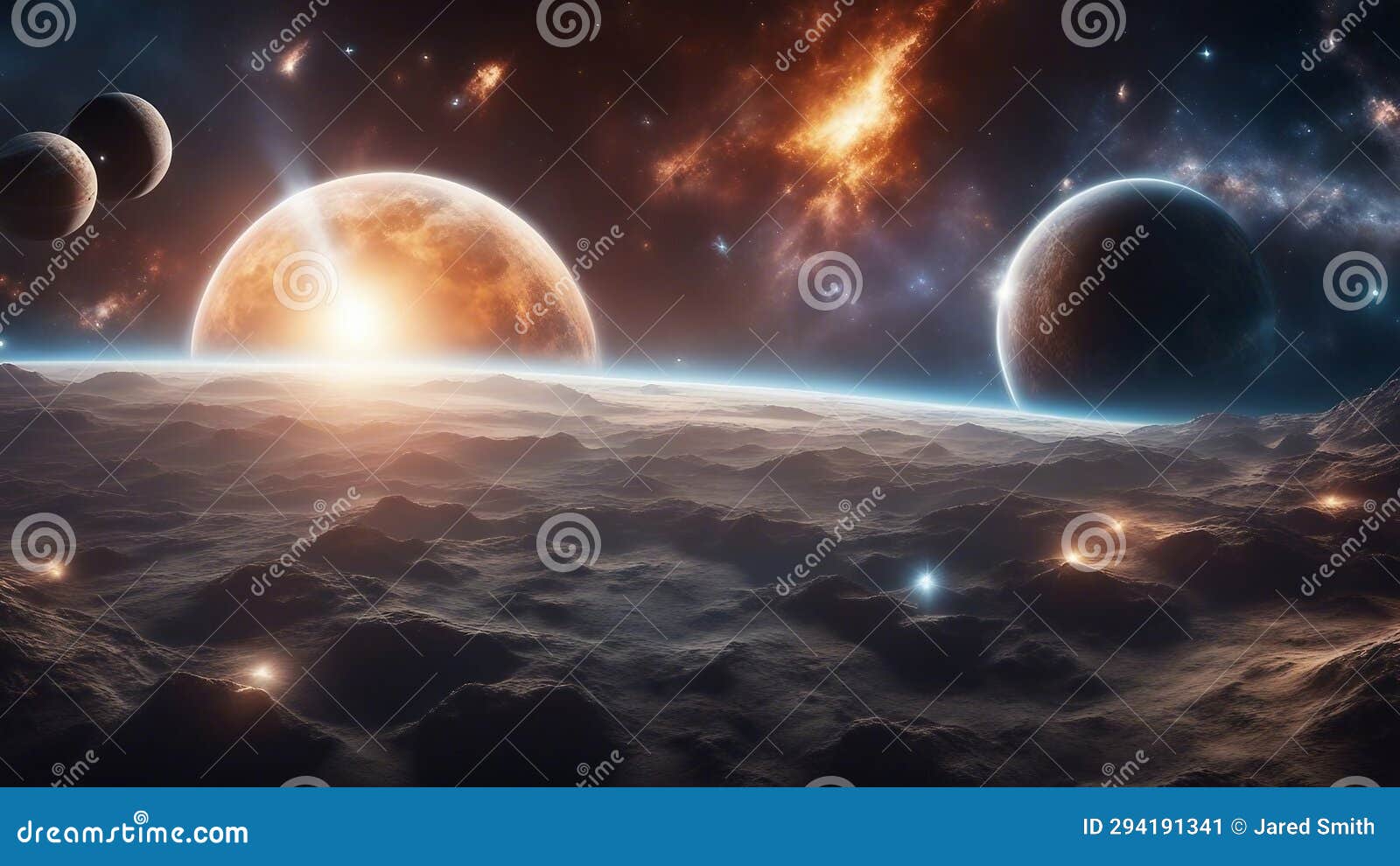Planet in Space a Space Scene with a Wide Panel of Outer Space, Showing ...