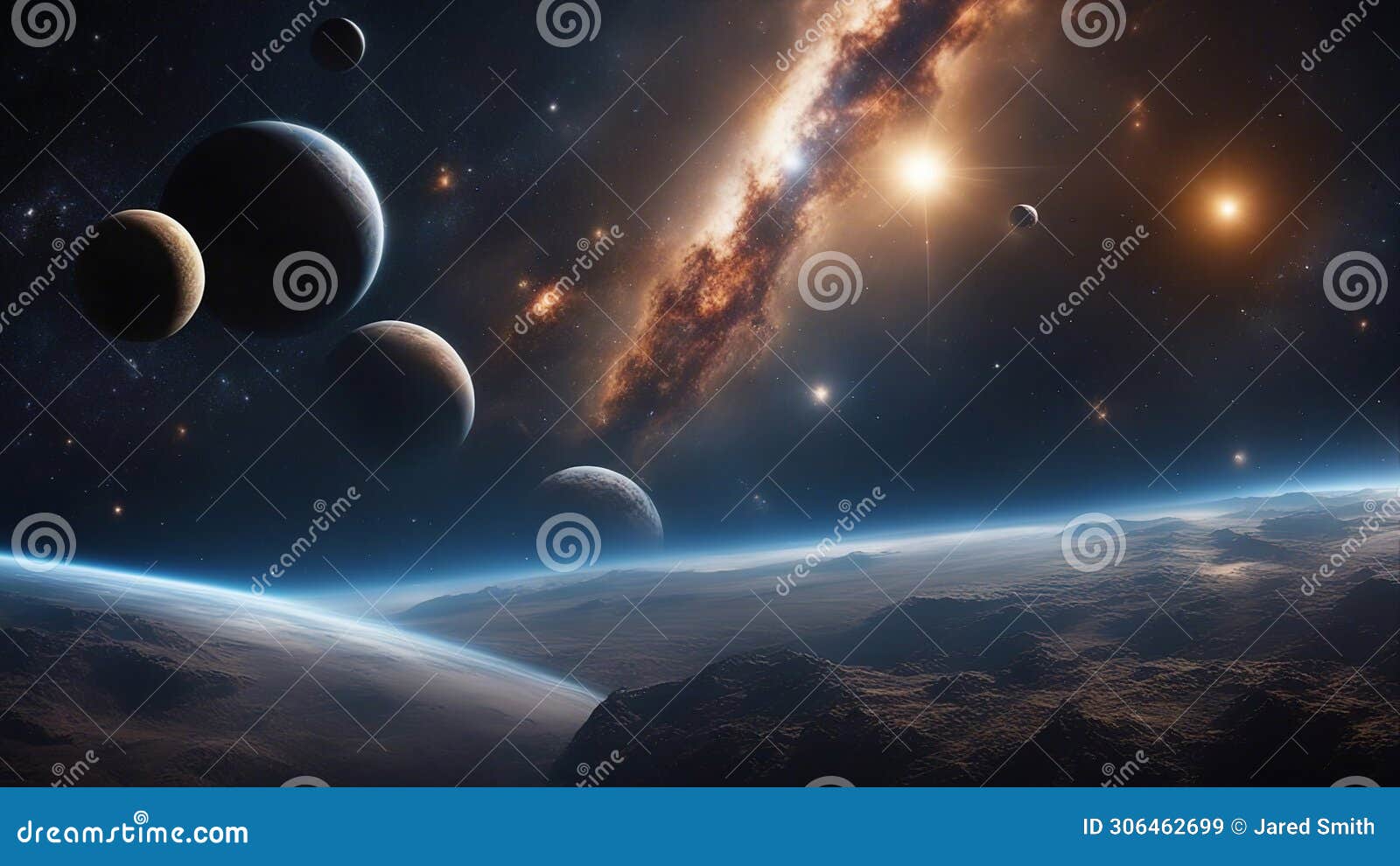 Planet and Space a Space Scene with a Wide Panel of Outer Space ...