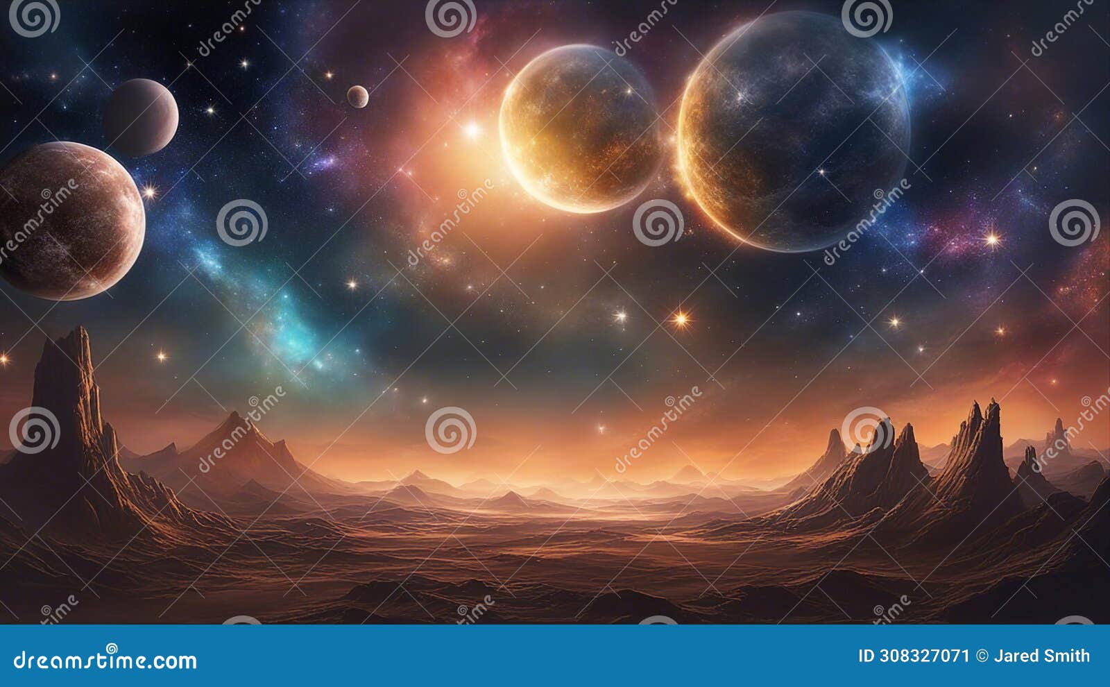 Planet in Space a Space Sky with a Wide Panel of Outer Space, Showing ...