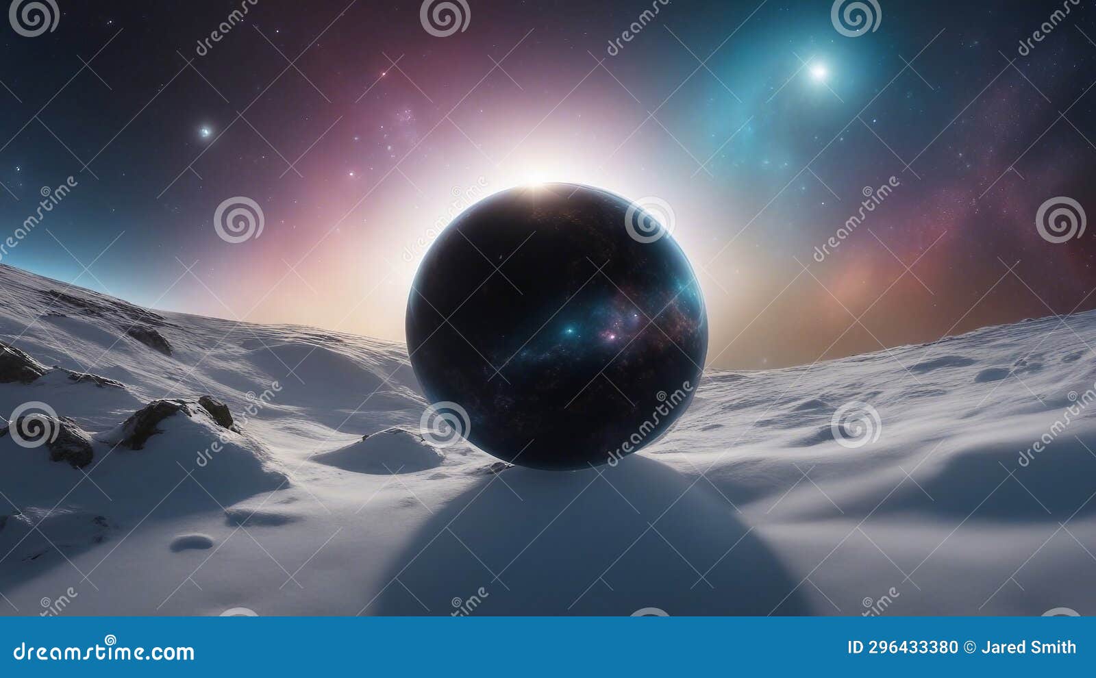Planet in Space a Spherical Panorama of a Space Scene with a Black and ...