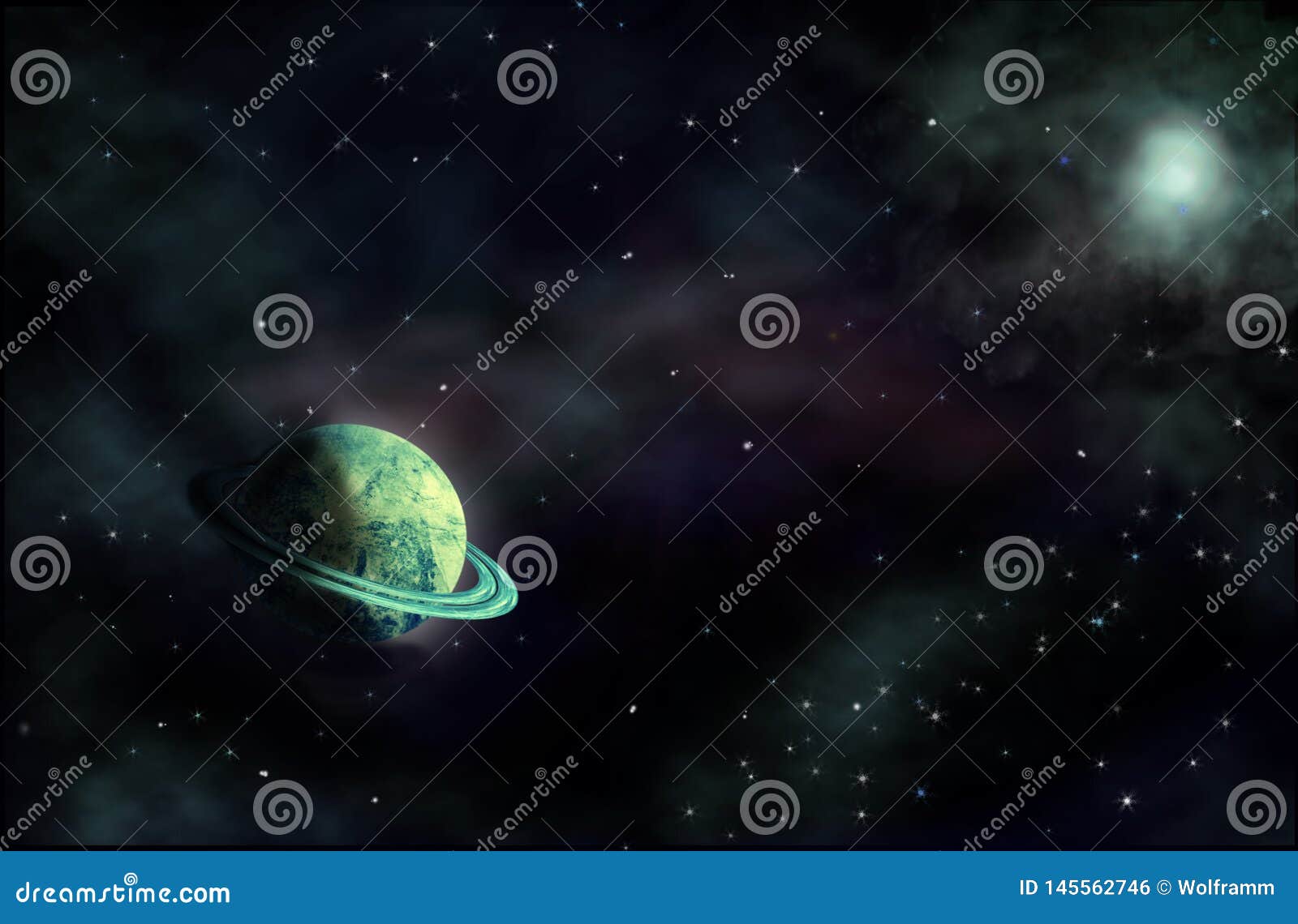 Planet in Space. Starry Sky Stock Illustration - Illustration of nebula ...