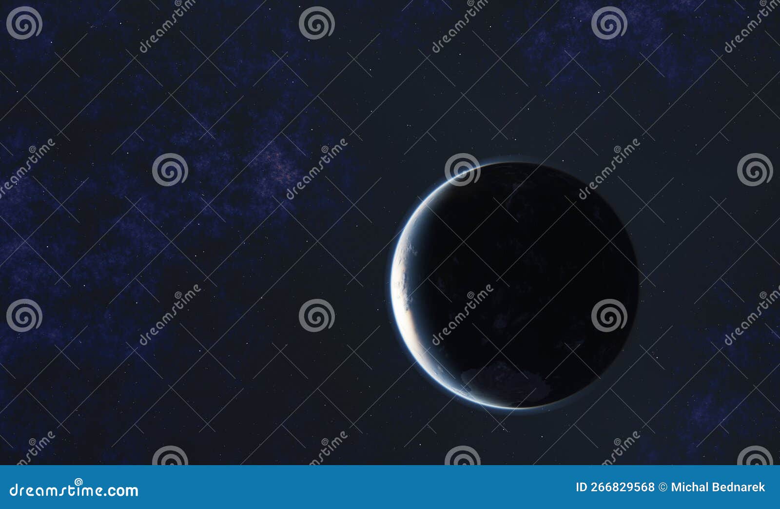 Planet in Space, Sun Rising Stock Illustration - Illustration of stars ...