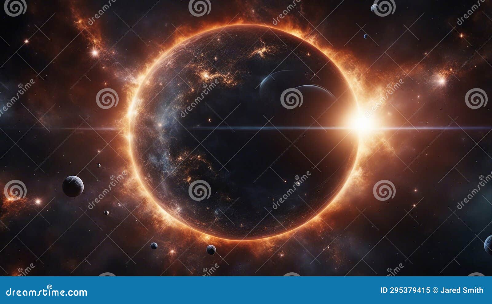 Planet in Space Wide Panel of Outer Space with Many Different Stars ...