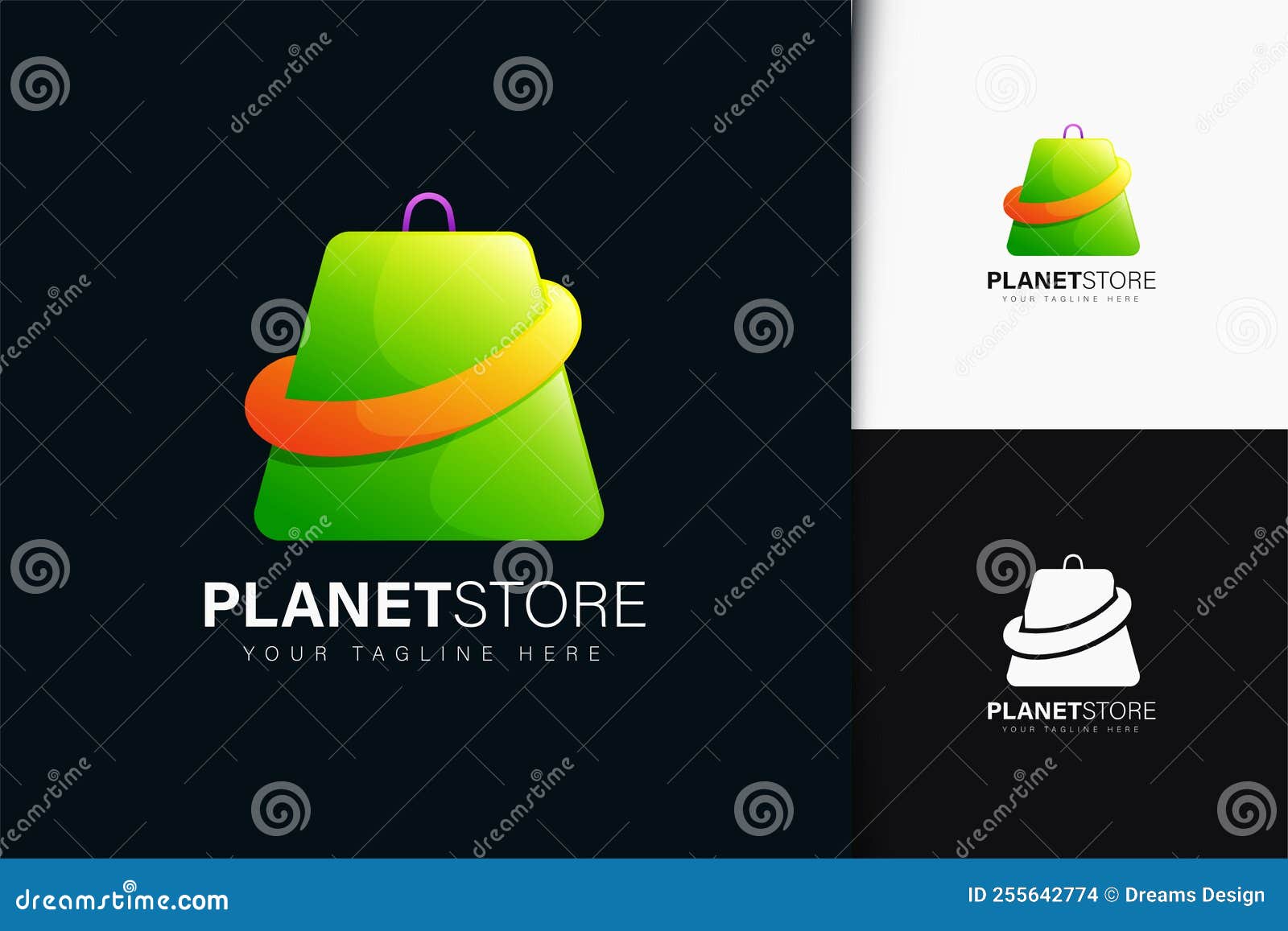 Planet Store Logo Design with Gradient Stock Vector - Illustration of ...