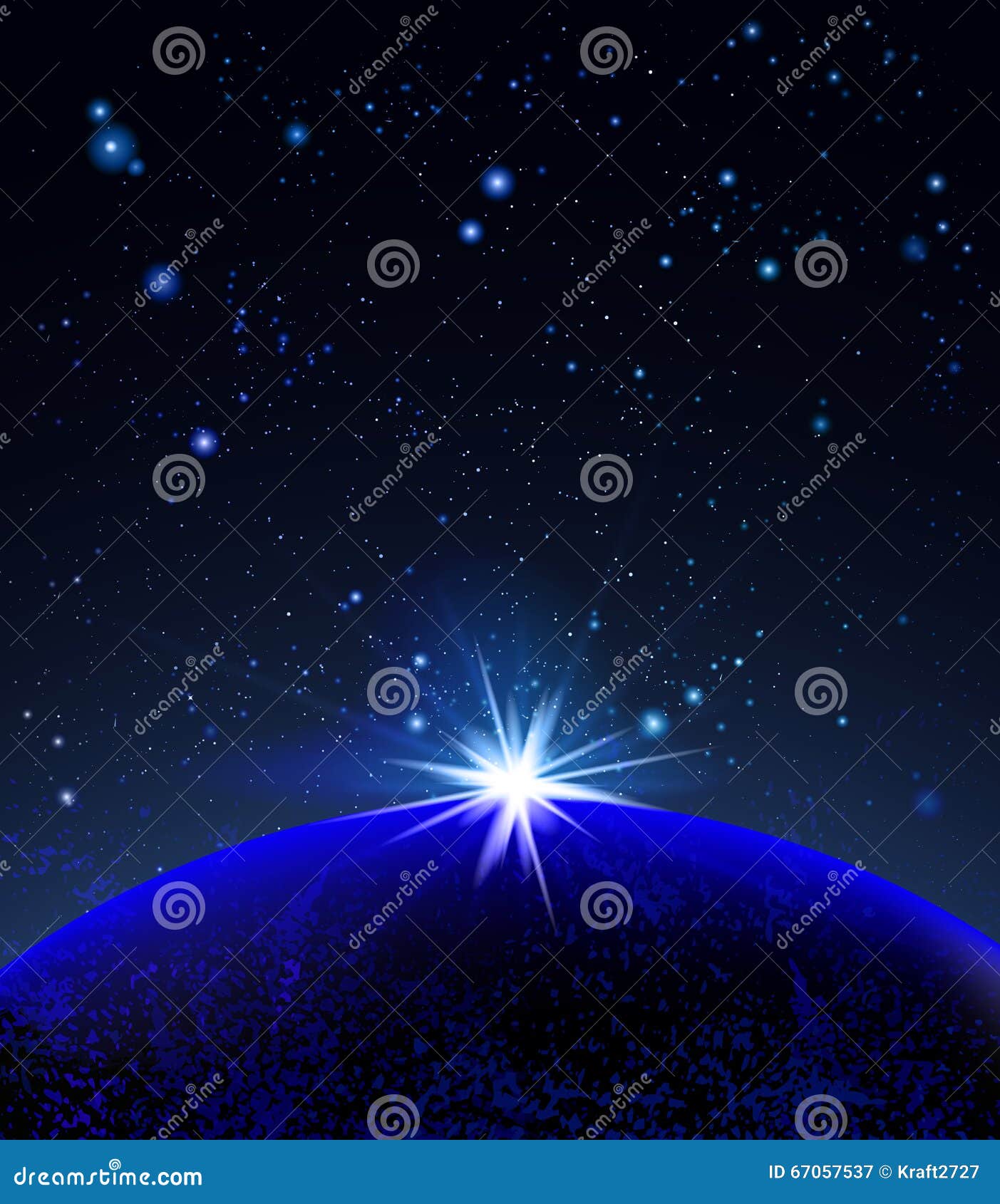 A planet with a supernova stock vector. Illustration of night - 67057537