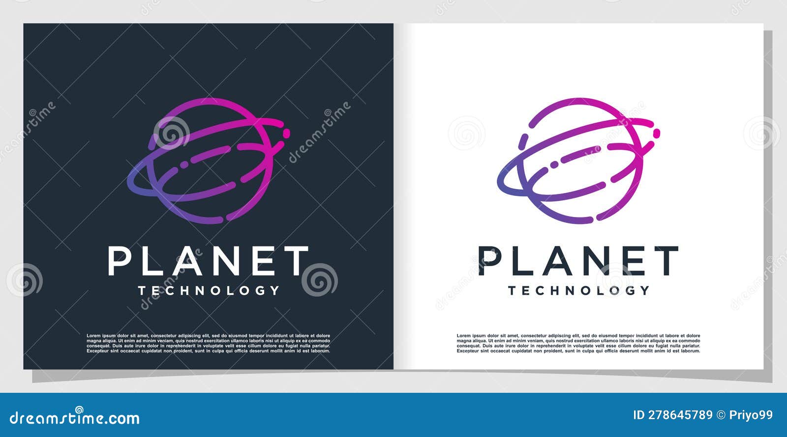 Planet Tech Logo with Creative Modern Concept Premium Vector Stock ...