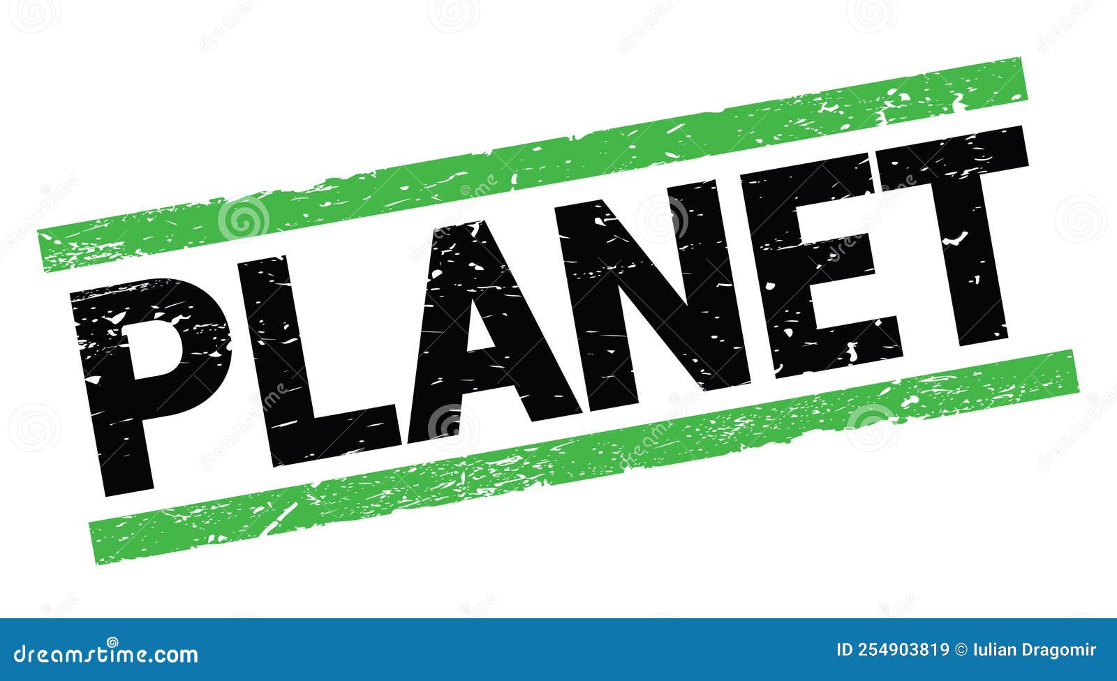 PLANET Text on Green Rectangle Stamp Sign Stock Illustration ...