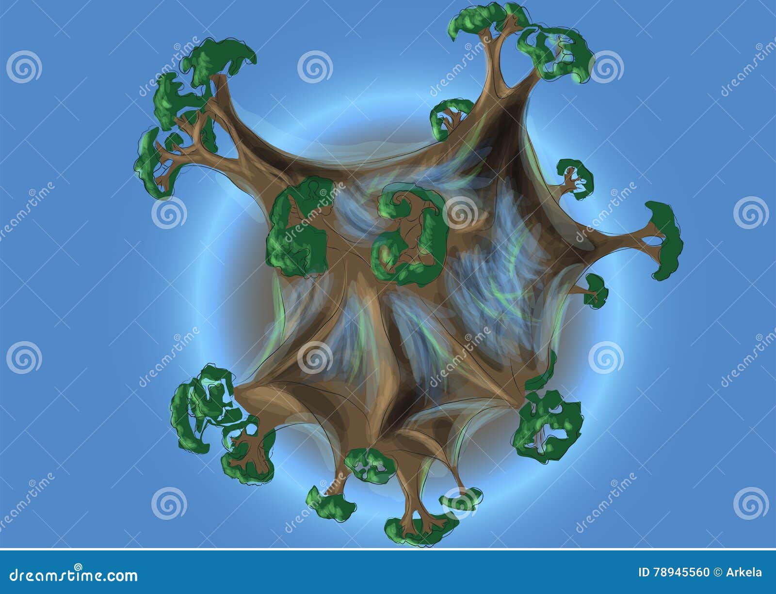 Planet with tree stock vector. Illustration of ecology - 78945560