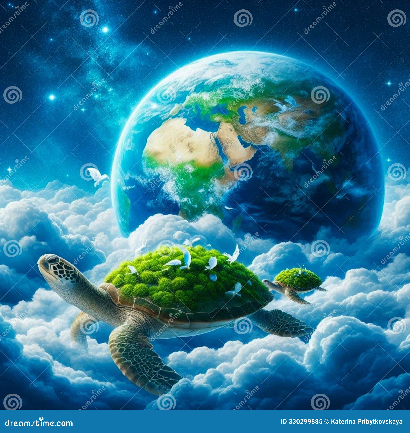 Planet of turtles stock illustration. Illustration of organism - 330299885