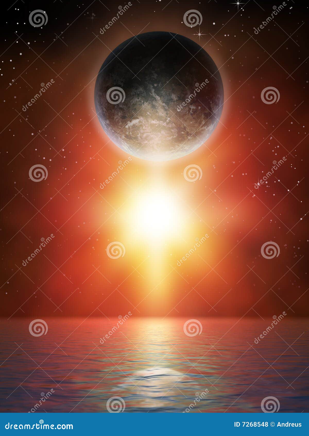 Planet und Stern stock abbildung. Illustration von platz - 7268548