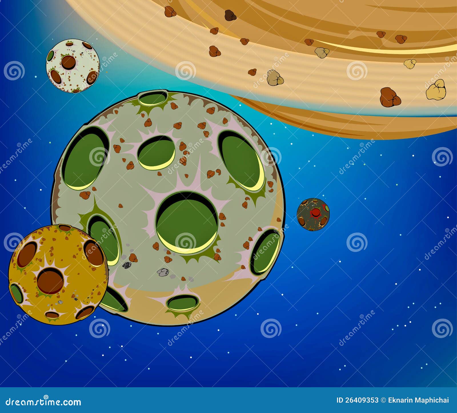 Planet in the Universe Cartoon Stock Illustration - Illustration of ...