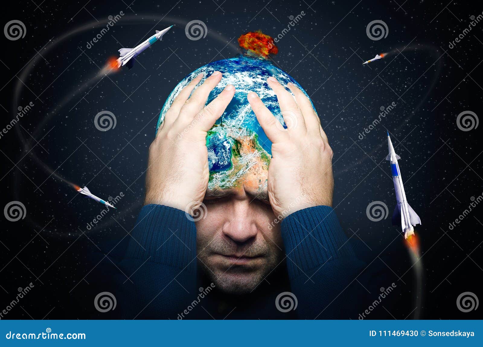 Planet Unter Der Drohung Des Atomkriegs Stockfoto - Bild von ...