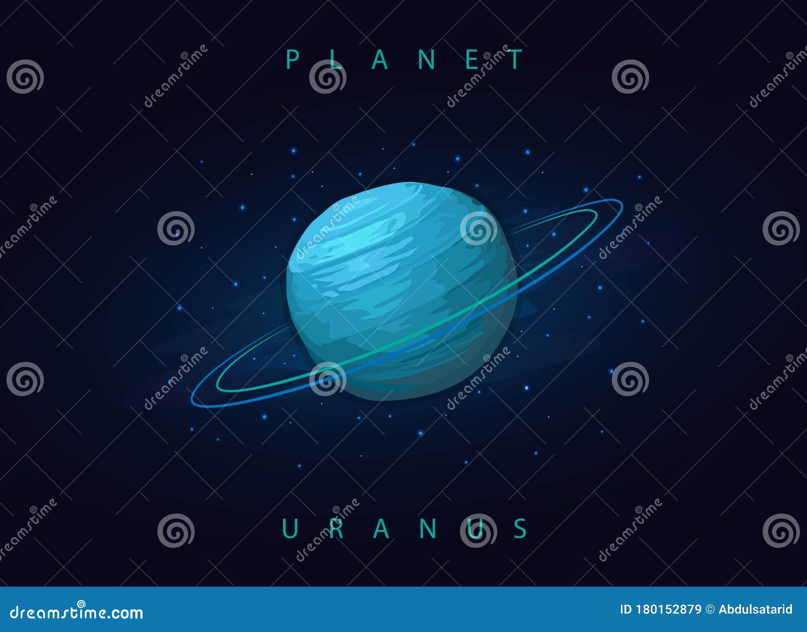 Planet uranus stock vector. Illustration of flat, diagram - 180152879