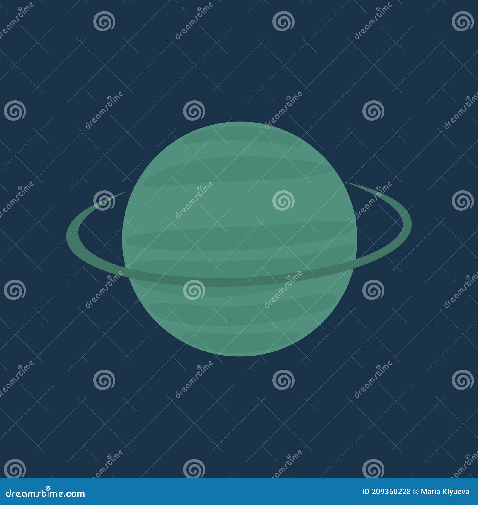 Planet Uranus in Minimal Flat Style. Vector Stock Vector - Illustration ...