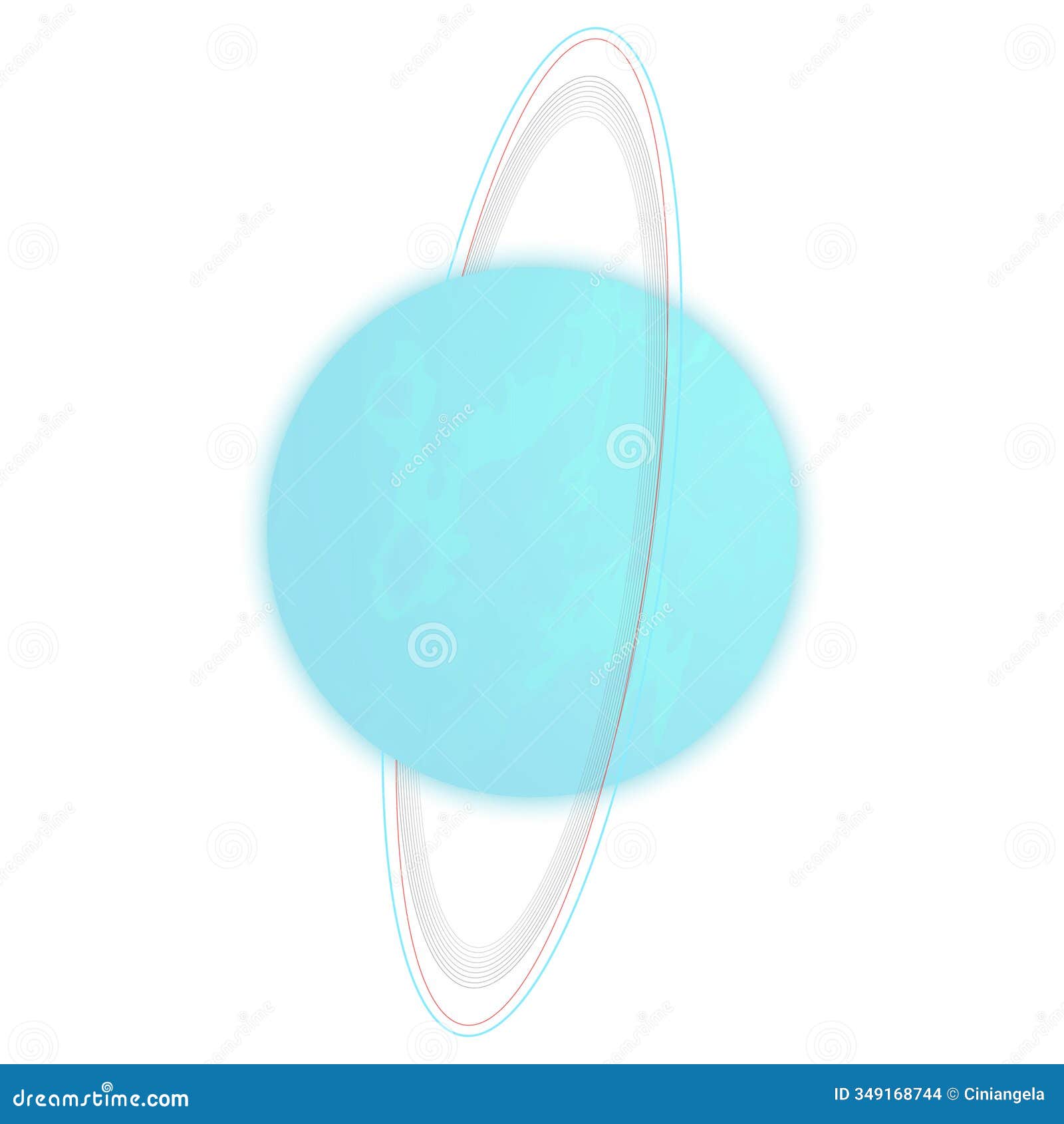 Planet Uranus on White Background with Rings Stock Vector ...