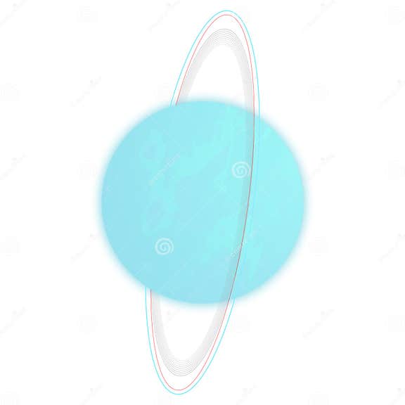 Planet Uranus on White Background with Rings Stock Vector ...