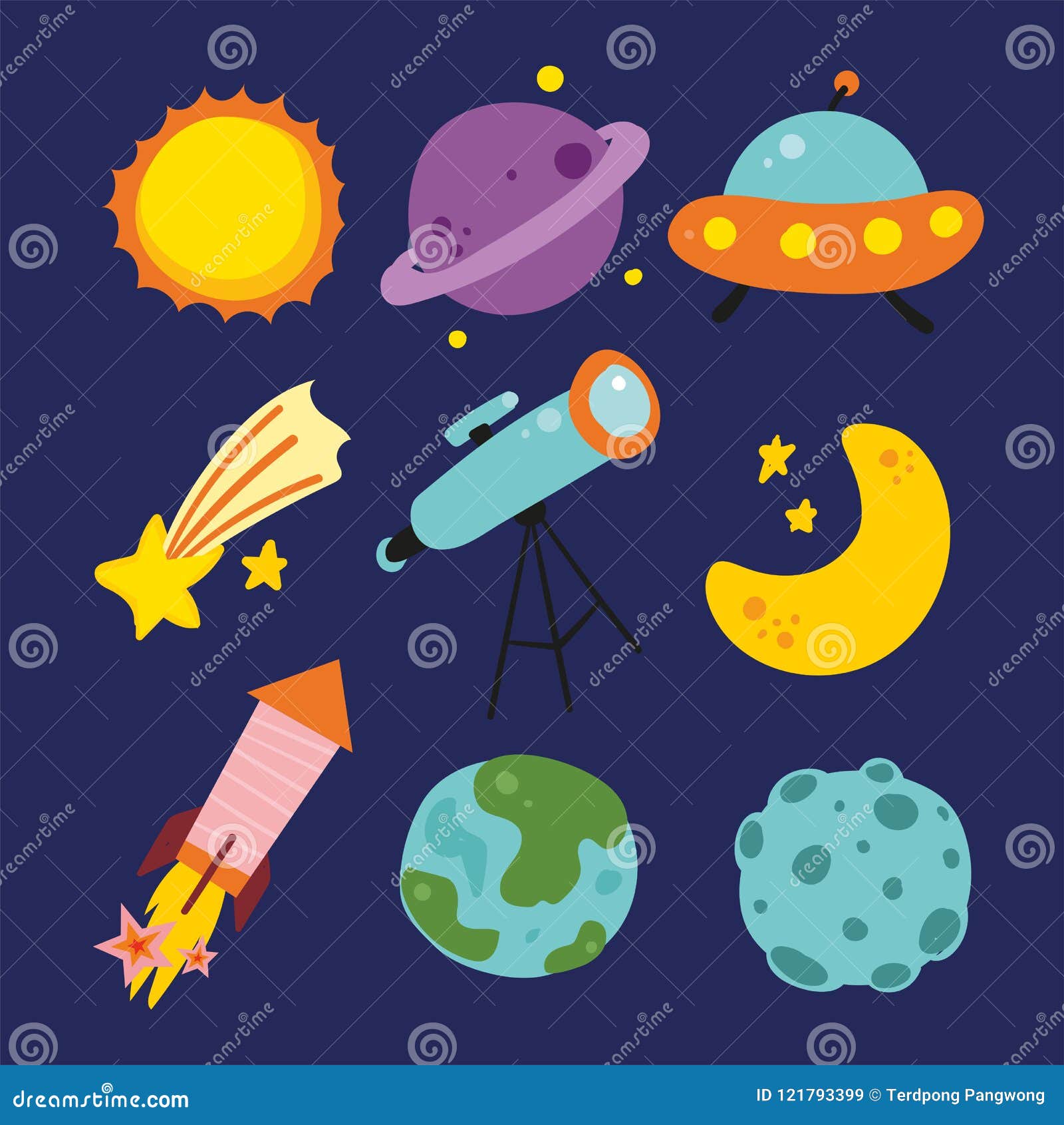 Planet Vector Collection Design Stock Illustration - Illustration of ...